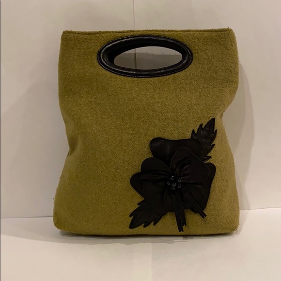 Inge | Bags | Inge Green Wool Handbag | Poshmark